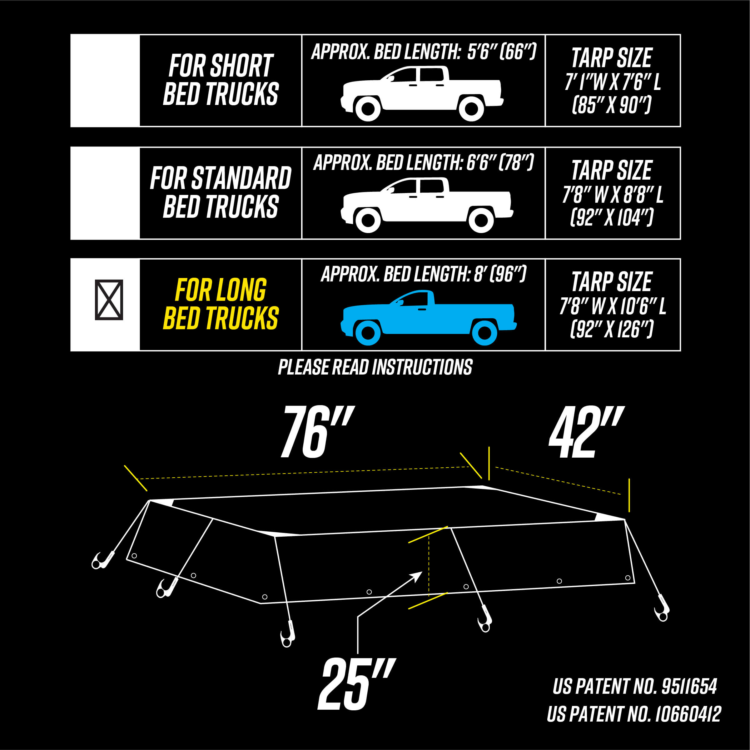 Spider Smart Tarp Waterproof Long Bed Pickup - Spider Tarp