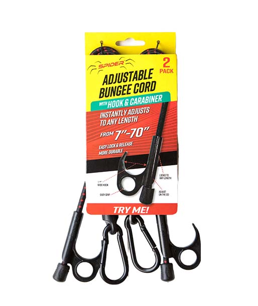 Spider-Cord with Hook and Carabiner 48" Twin Pack - Spider Tarp